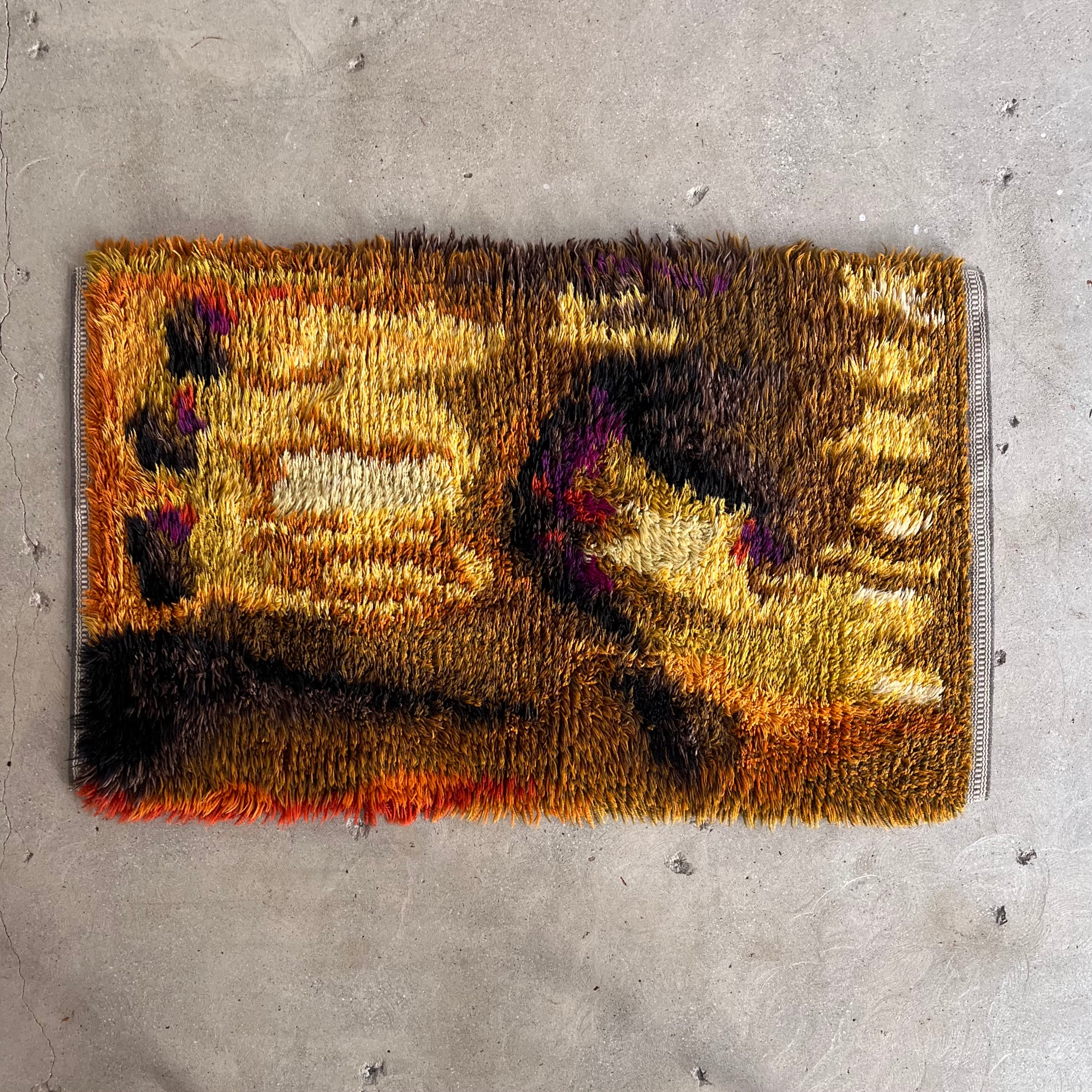scandinavian wool rya rug — container